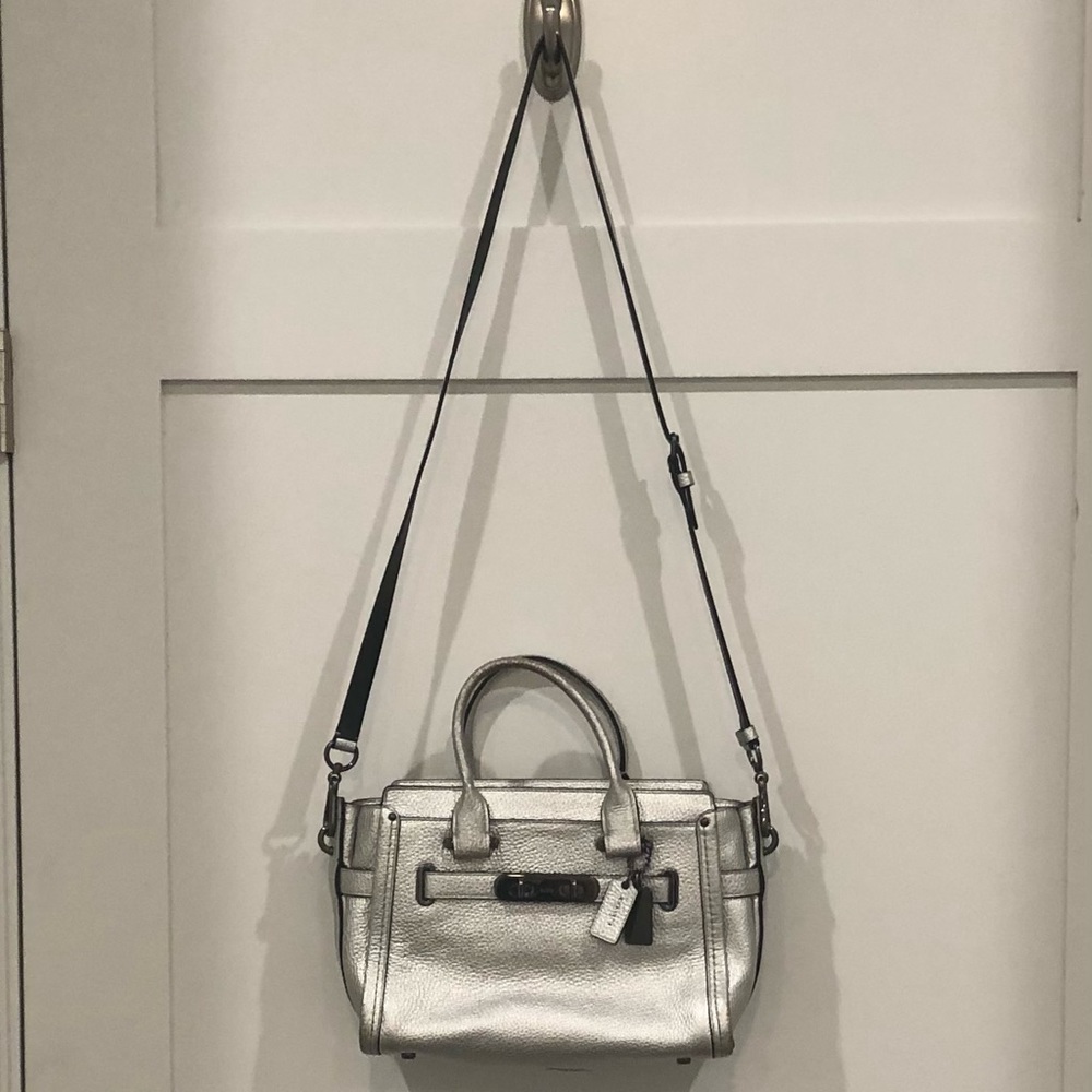 Coach Metallic Silver Satchel - Gem